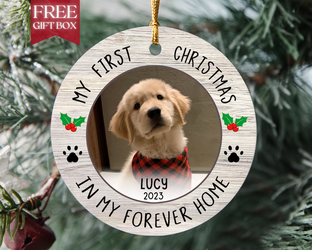 Custom Puppies First Christmas Ornament Dog Picture Ornament Dog's 1st ...