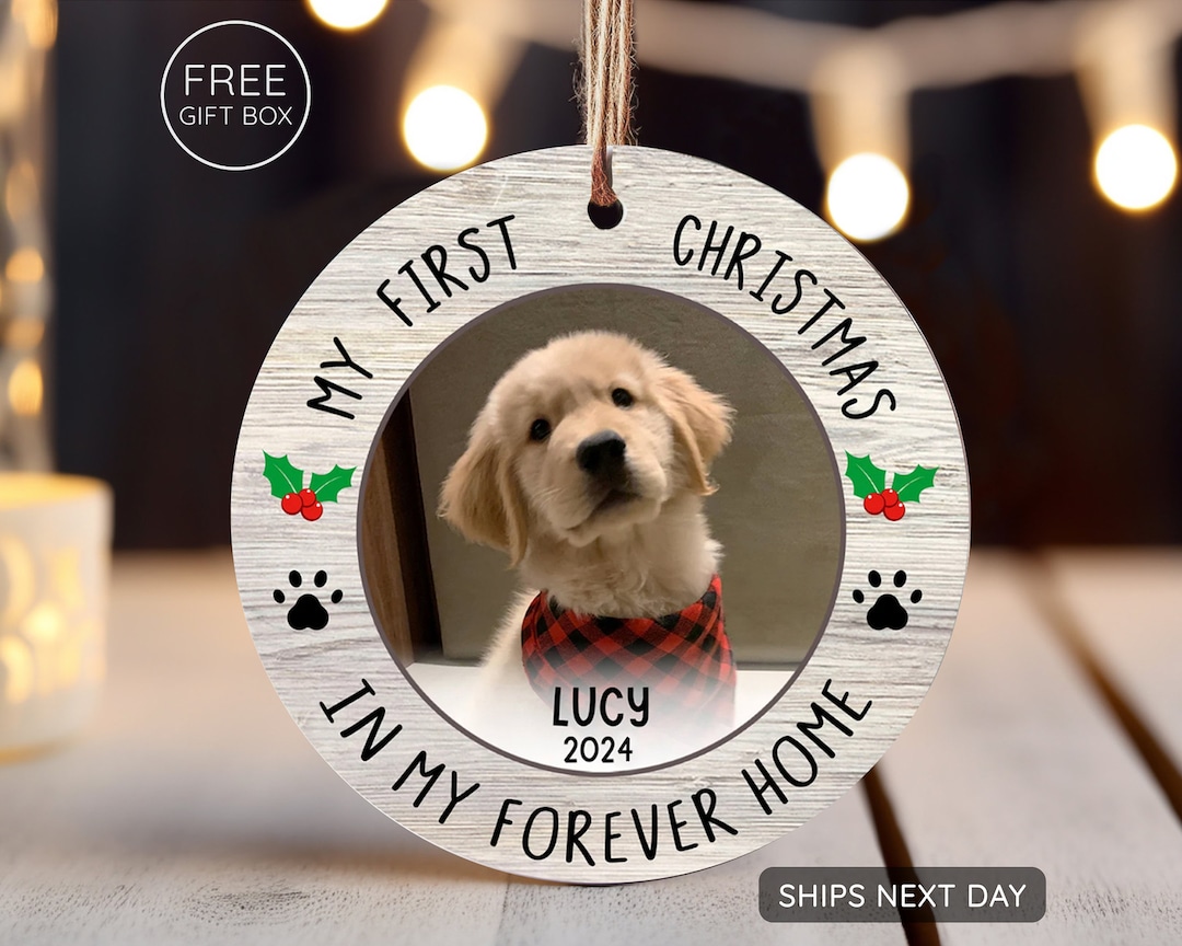 Custom Puppies First Christmas Ornament - Dog Picture Ornament - Dog's ...