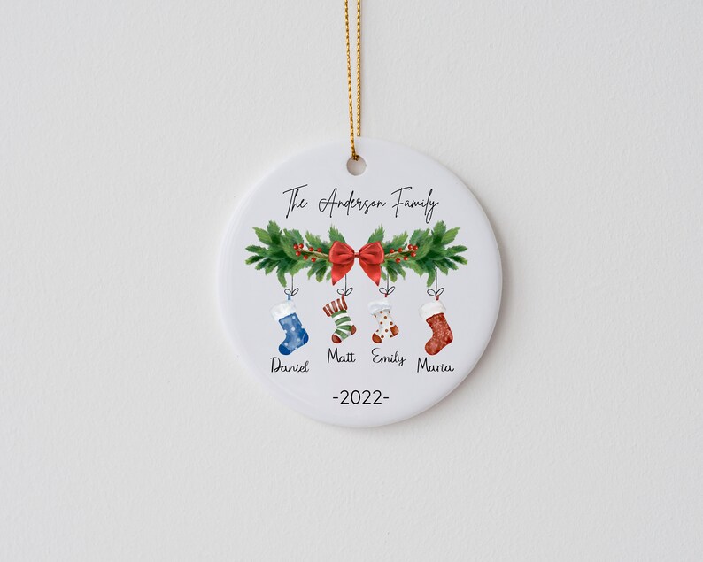Personalized Family of 4 Ornament Custom Family Stocking - Etsy