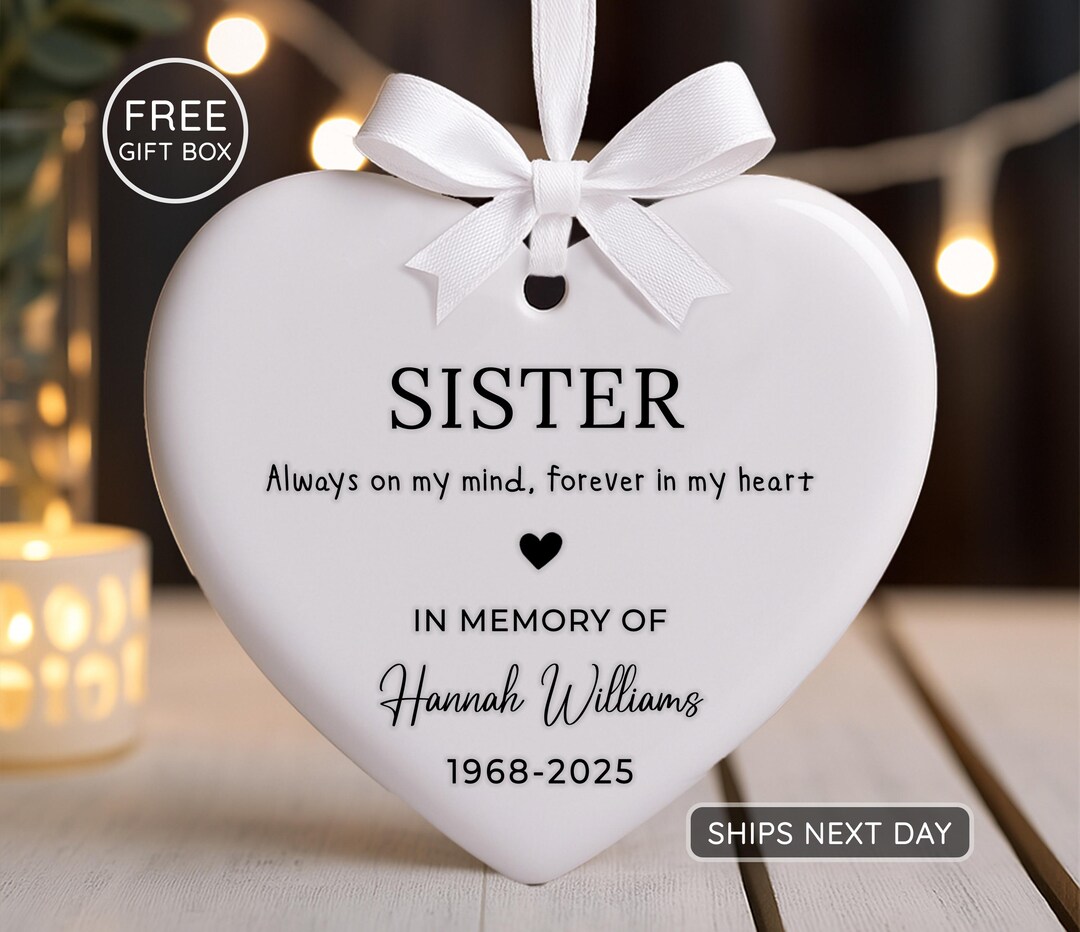 Sister Memorial Ornament – in Loving Memory Keepsake, Personalized ...