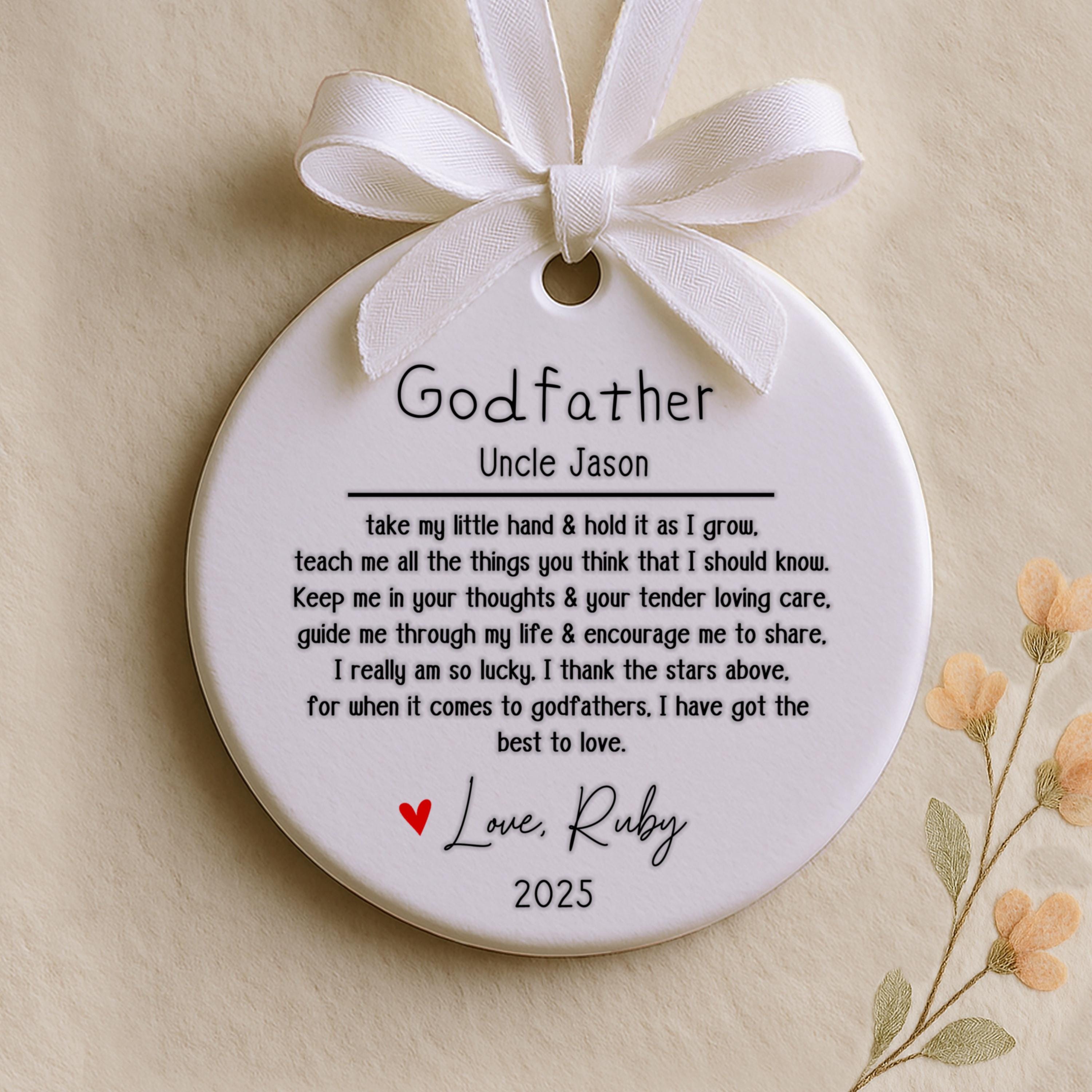 Godparents Ornament | Personalized Godparent Gift | Baptism or ...