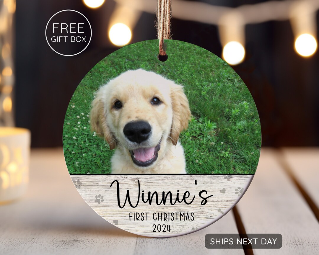 Puppies First Christmas Ornament - Custom Dog Picture Ornament ...