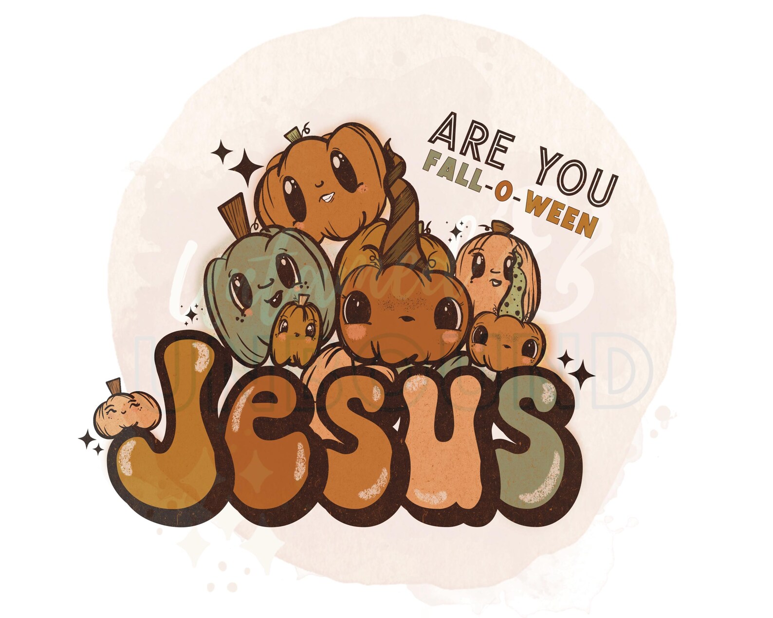 Cute Fall O Ween Jesus PNG, Halloween Pumpkin Clipart (digital Download ...