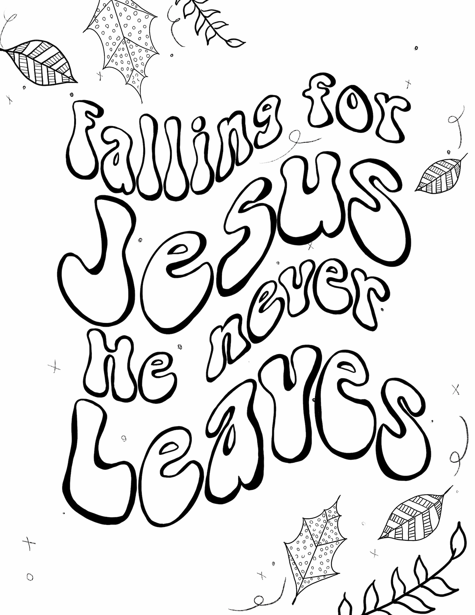 Fall Coloring Page, Printable Coloring , Christian Coloring Sheet ...