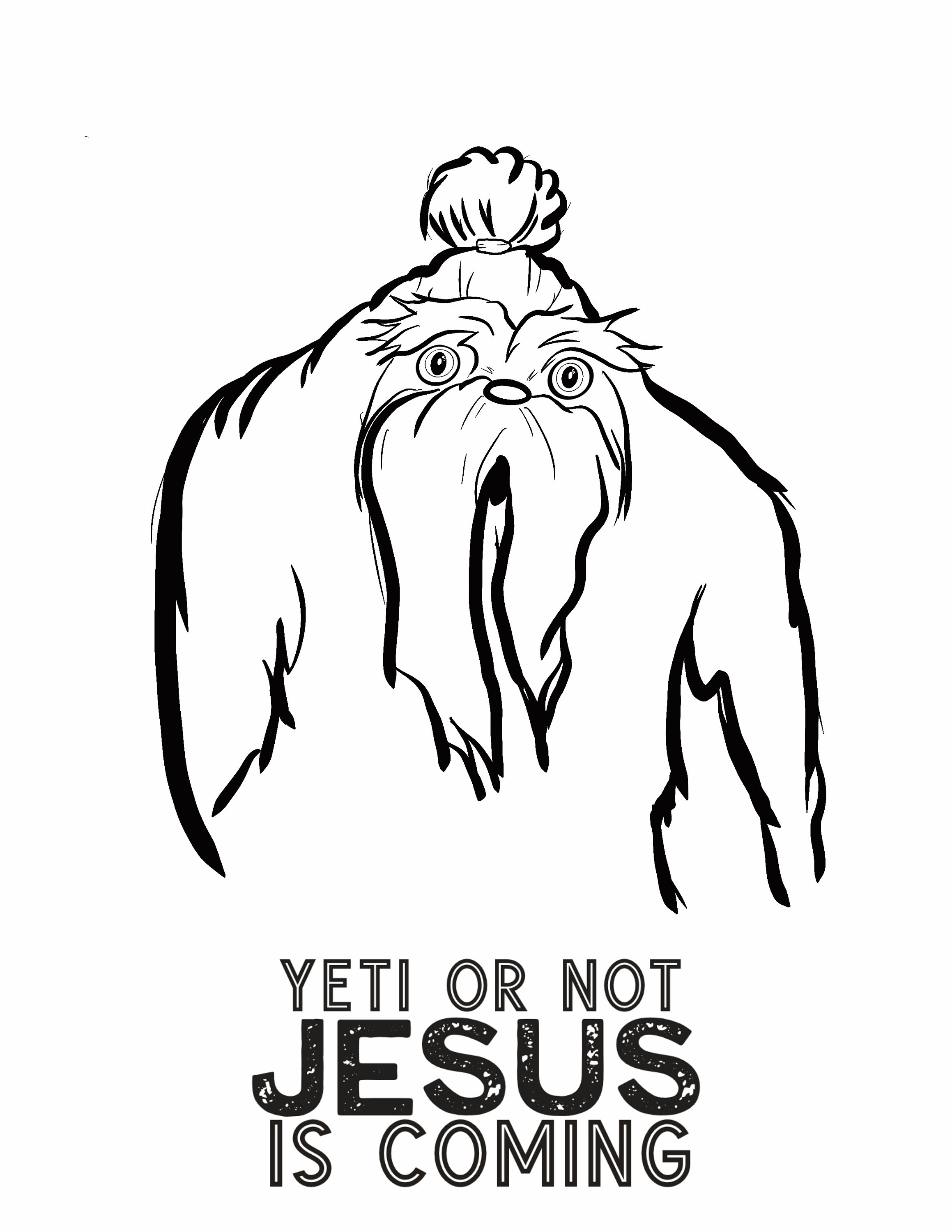 Yeti Coloring Page, Winter Coloring Printable,printable Coloring Page ...