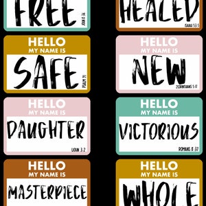 New Name Printable Stickers Bible Journaling Identity Bible Study ...