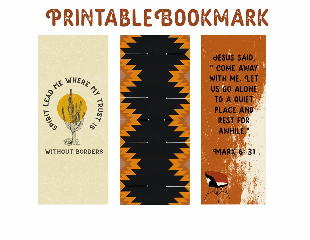 Printable Bookmark Christian Graphic Png Diy Bookmark Western Desert ...
