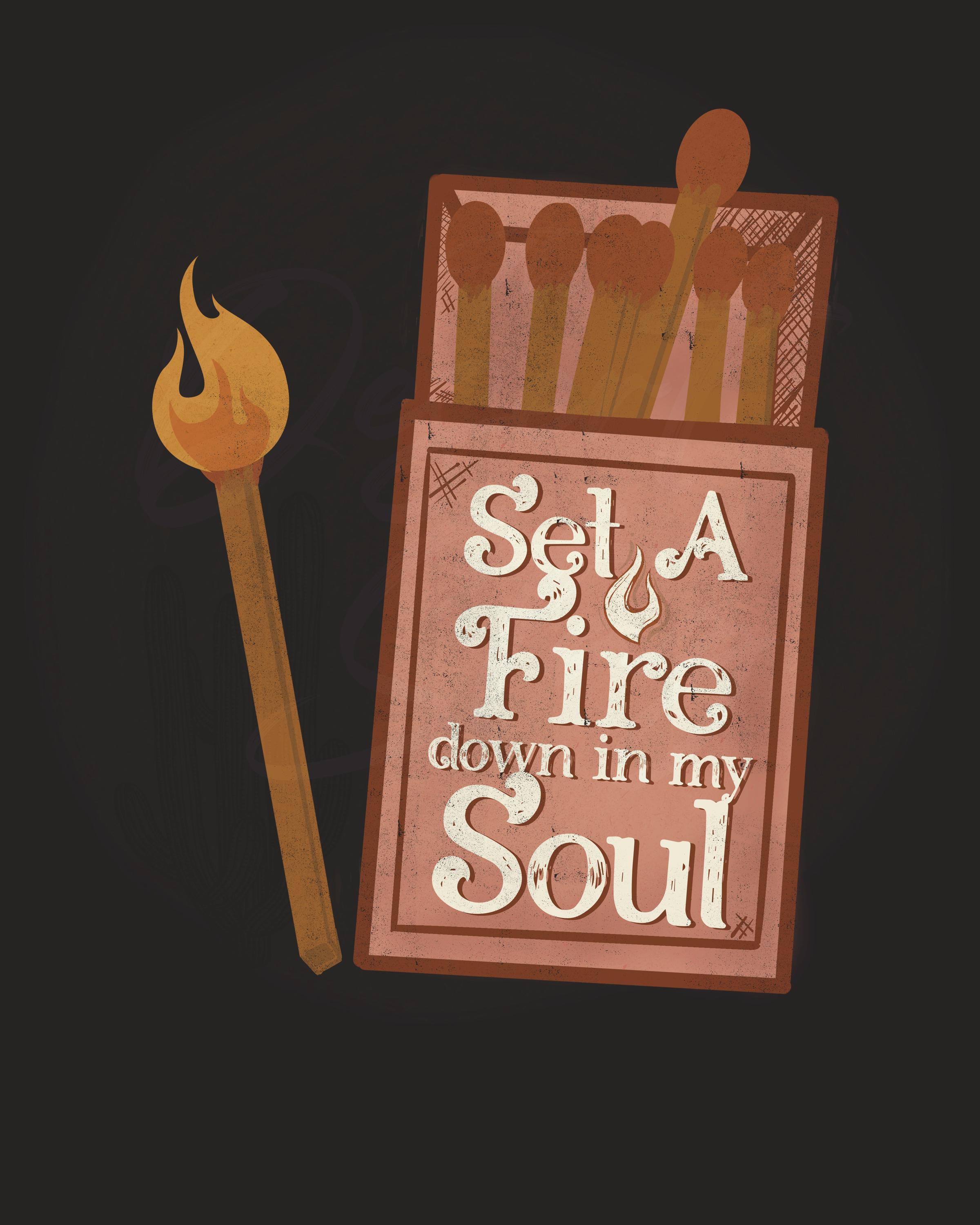 Set a Fire Matches Png Christian Lyrics Graphic Tee Distressed Western ...