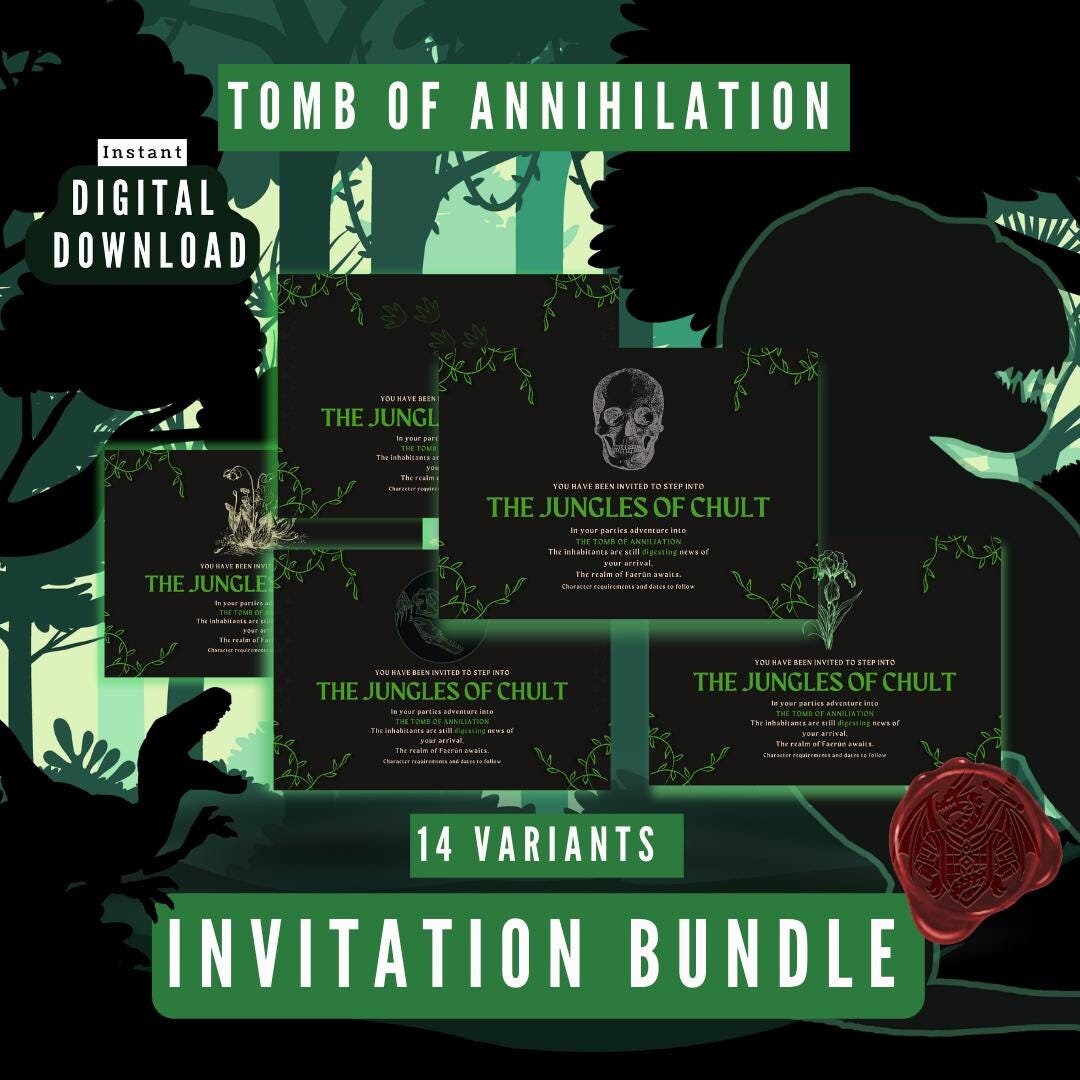 The Tomb of Annihilation, Jungles of Chult Custom Campaign Invitation ...