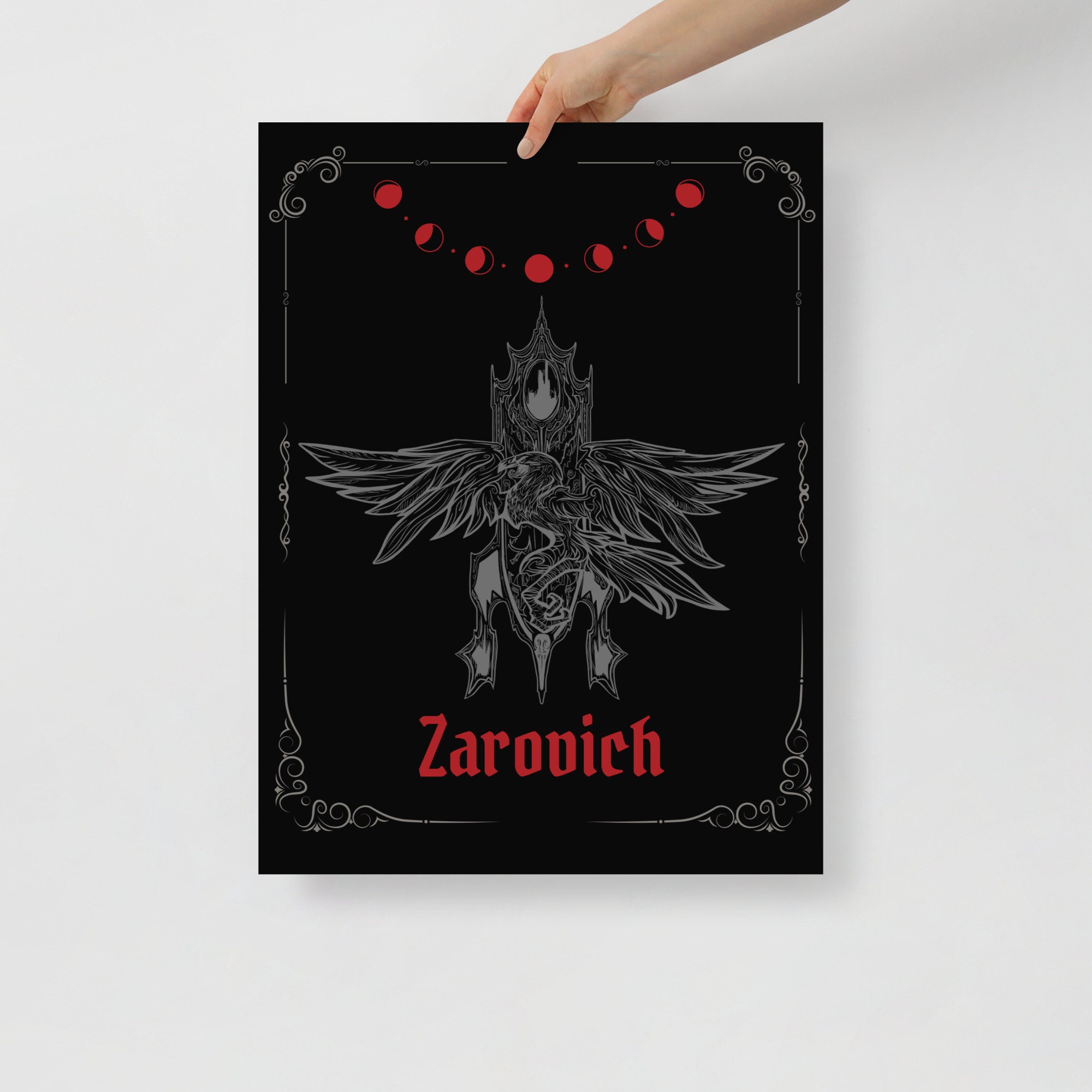 Curse of Strahd, Gothic Vampire Poster, Zarovich Crest Wall Art ...