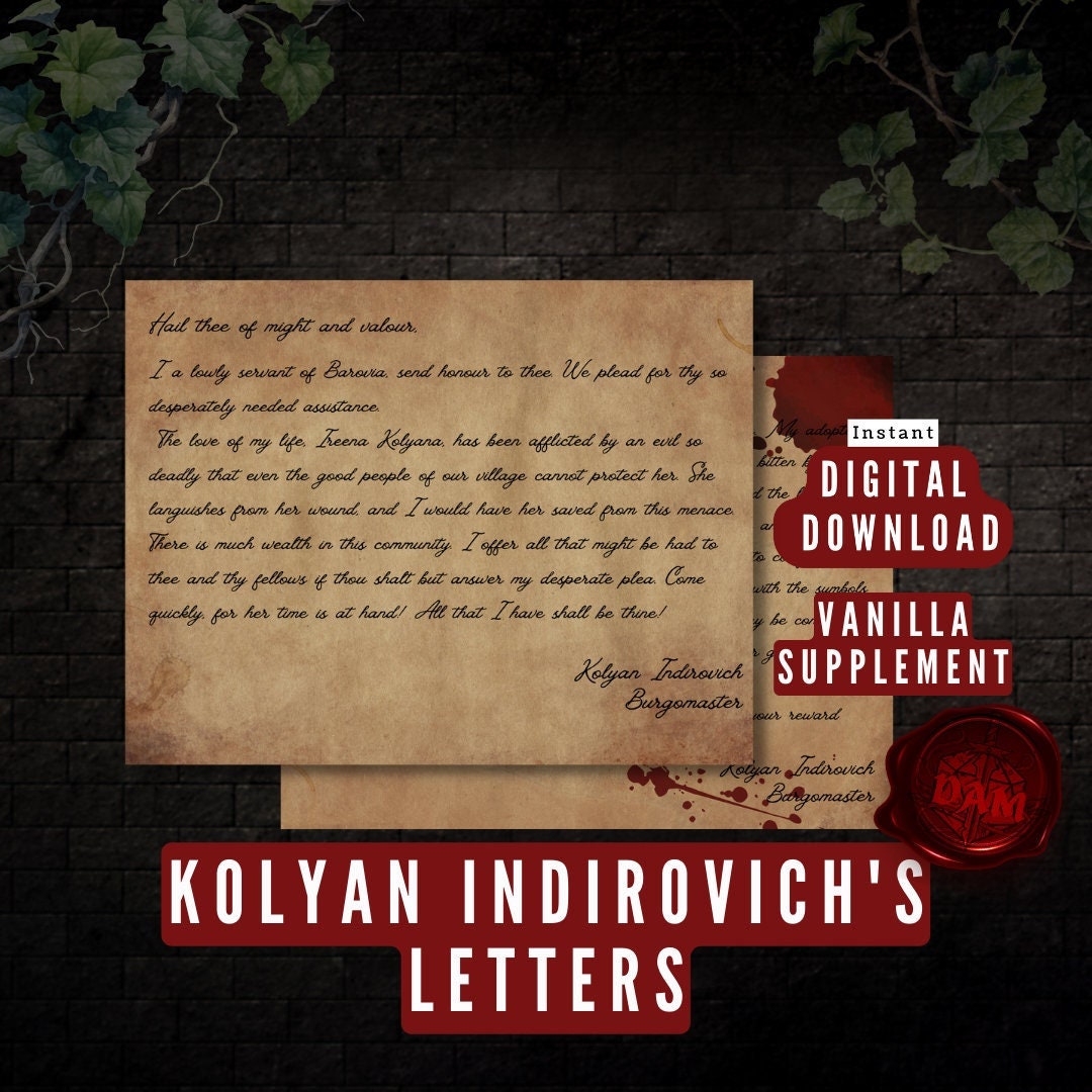 Curse of Strahd Custom Campaign Poster Letter Hand Out for Dungeon Masters, Instant Download ...