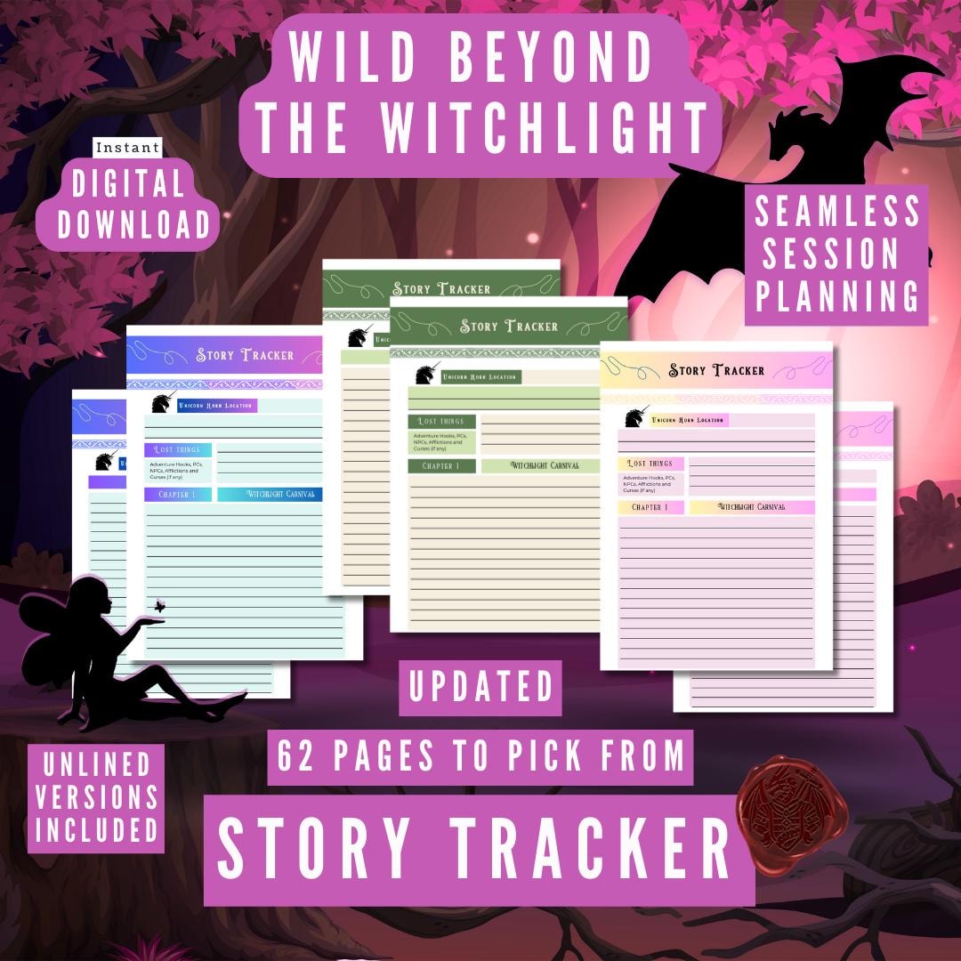 Wild Beyond the Witchlight Feywild Story Tracker, Session Planner, Note ...