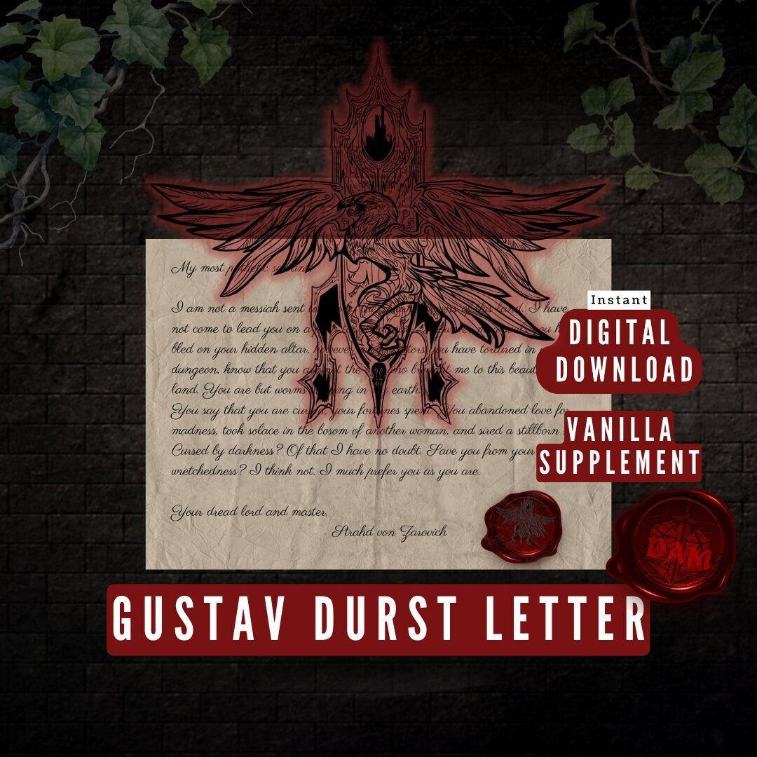 Curse of Strahd Custom Campaign Letter Hand Out for Dungeon Masters ...
