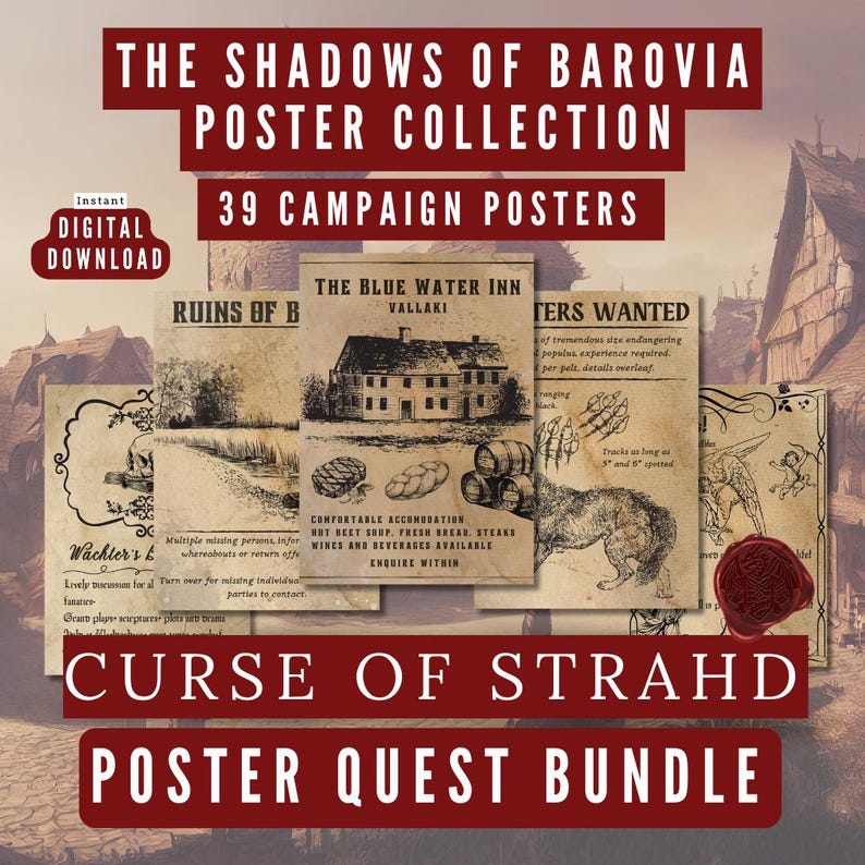 The Shadows of Barovia Quest Poster Bundle, Curse of Strahd Custom ...
