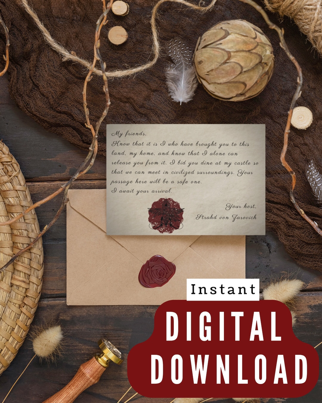 Curse of Strahd Custom Campaign Dinner Invitation Hand Out for Dungeon ...