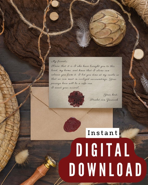 Curse of Strahd Custom Campaign Dinner Invitation Hand Out for - Etsy UK