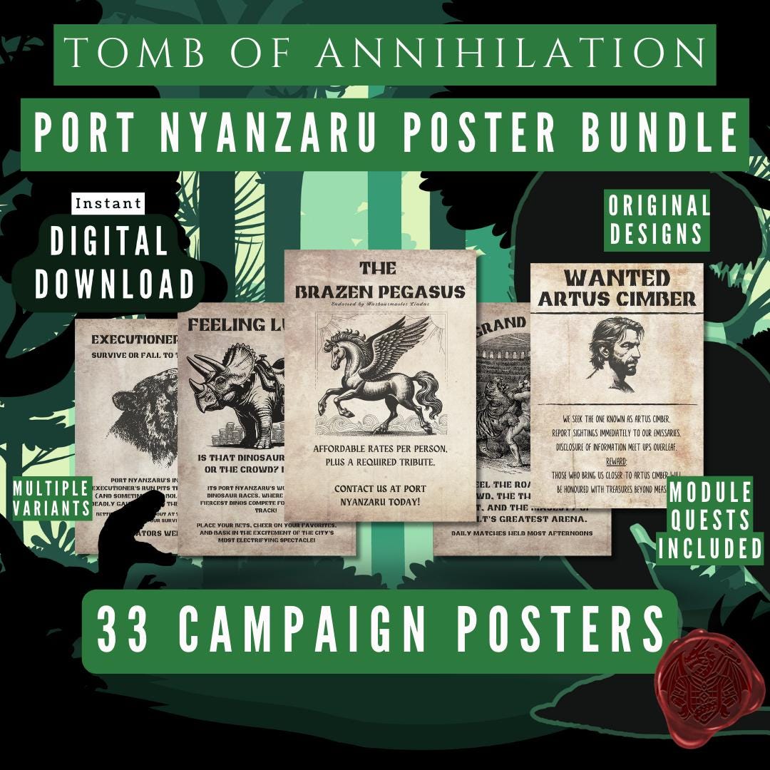Port Nyanzaru Poster Bundle, the Tomb of Annihilation, Chult Jungle ...