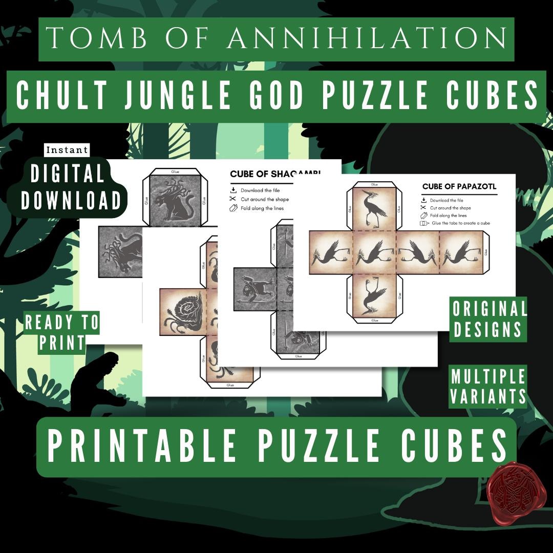 Chult Jungle God Puzzle Cubes, Tomb of Annihilation Campaign, PC Hand ...