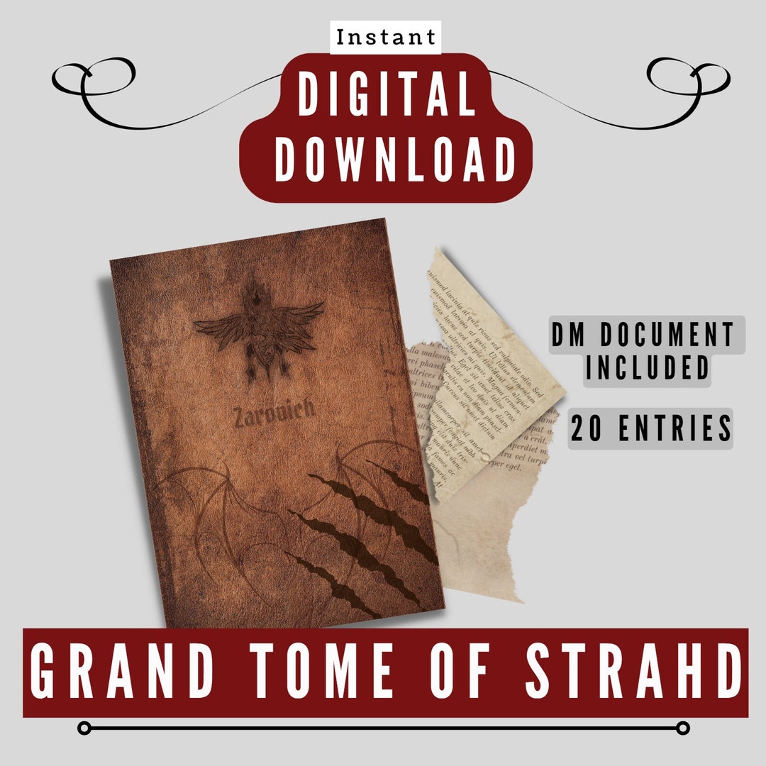 Curse of Strahd GRAND Tome of Strahd Custom Campaign Hand Out - Etsy