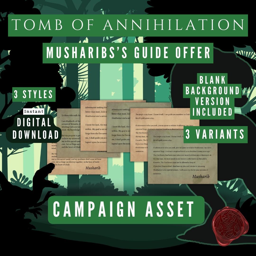 Musharib's Guide Offer, the Tomb of Annihilation, Chult Jungle Campaign ...