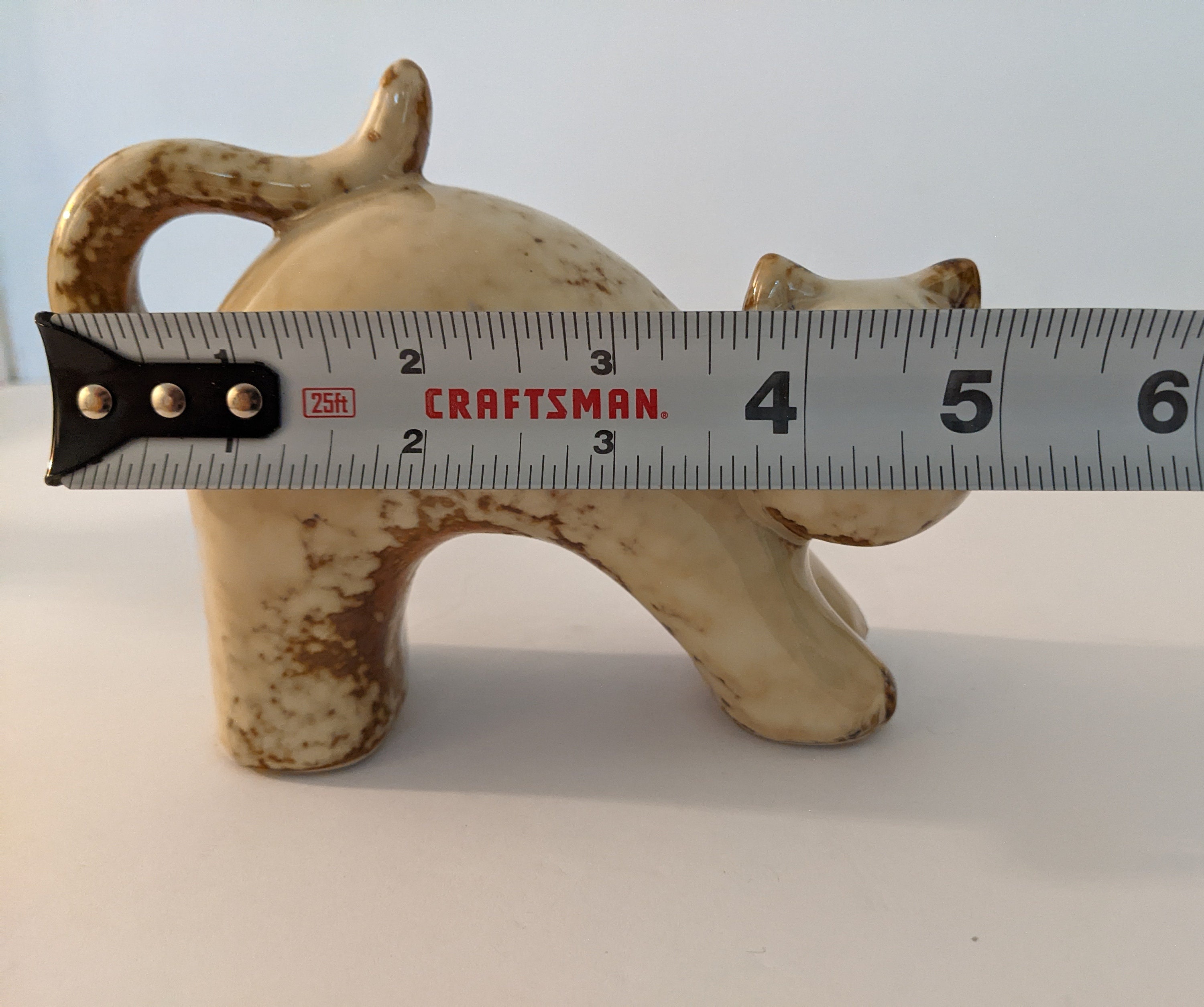 Vintage 1980s Studio Pottery Cat Figurine Glazed Pottery Whimsical Cat ...