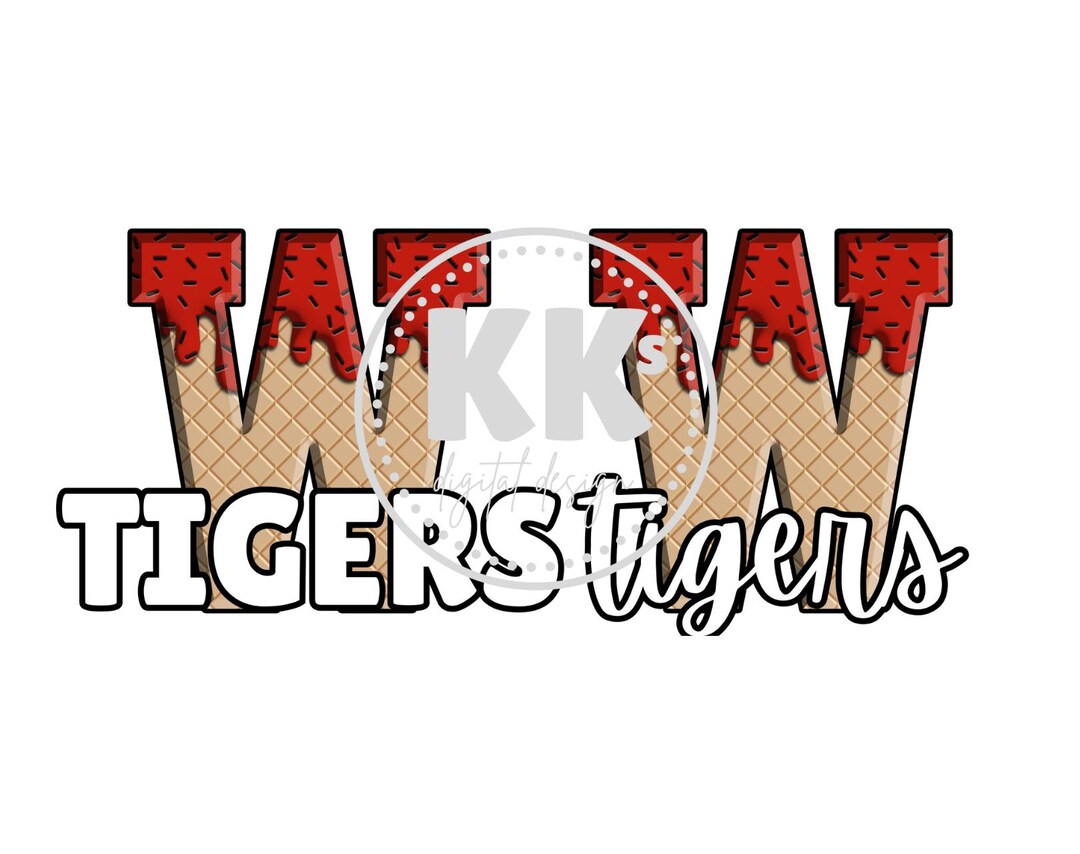 Whitwell | Tigers | Ice Cream Drip | Mascot | Digital File | PNG - Etsy