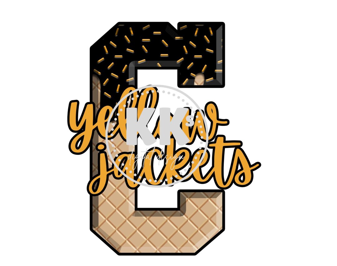 Yellow Jackets | Calhoun | Ice Cream Drip | Mascot | Digital File | PNG ...