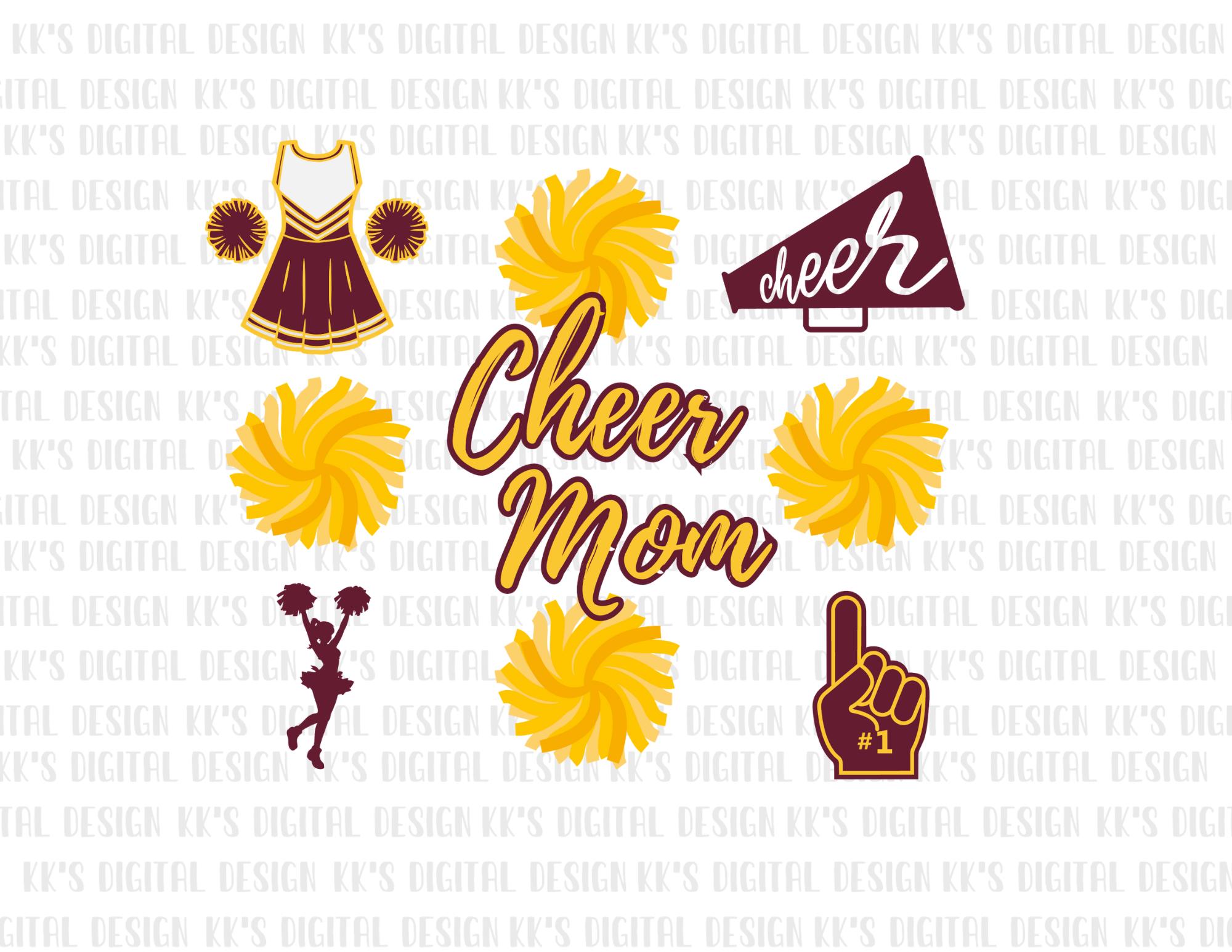 Cheer Mom | School Spirit | Maroon | Mascot | Digital File | PNG - Etsy