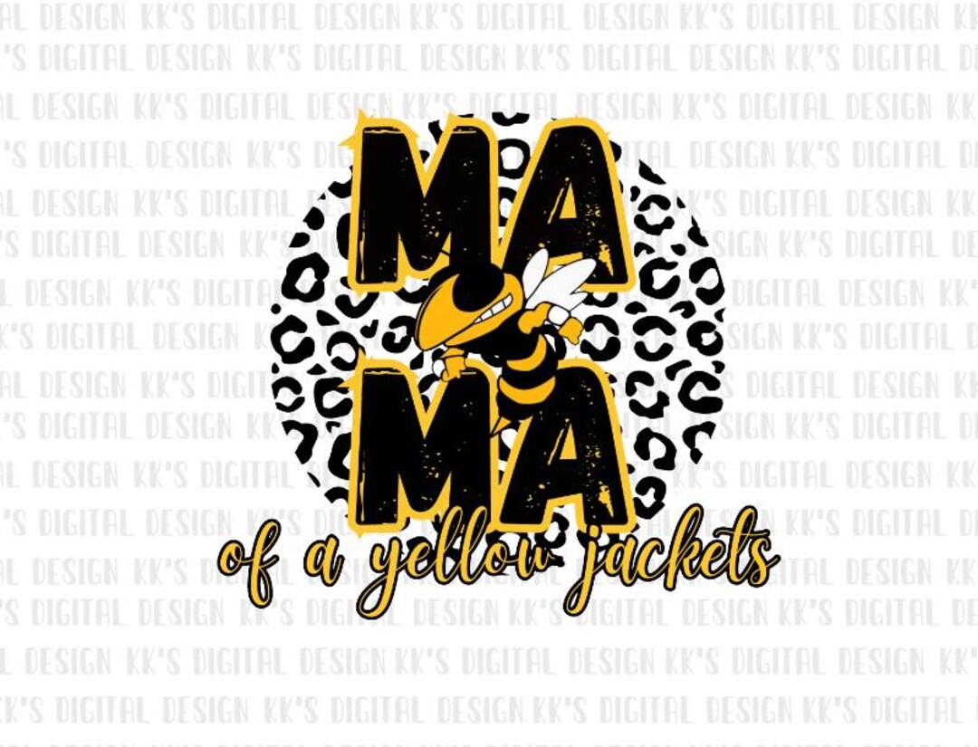 Mama of a Yellow Jackets | School Spirit | Football | Mascot | Digital ...