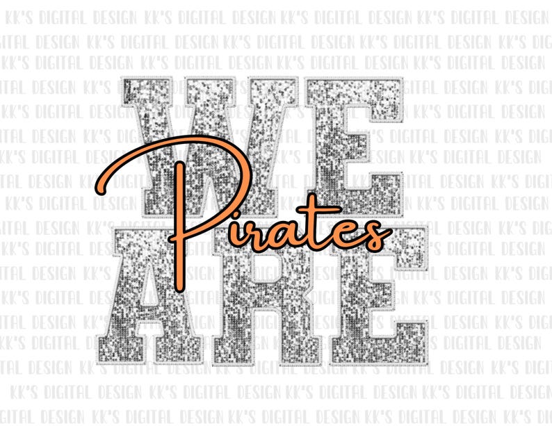 We Are Pirates | Orange and Black | Bling Design | School Spirit ...