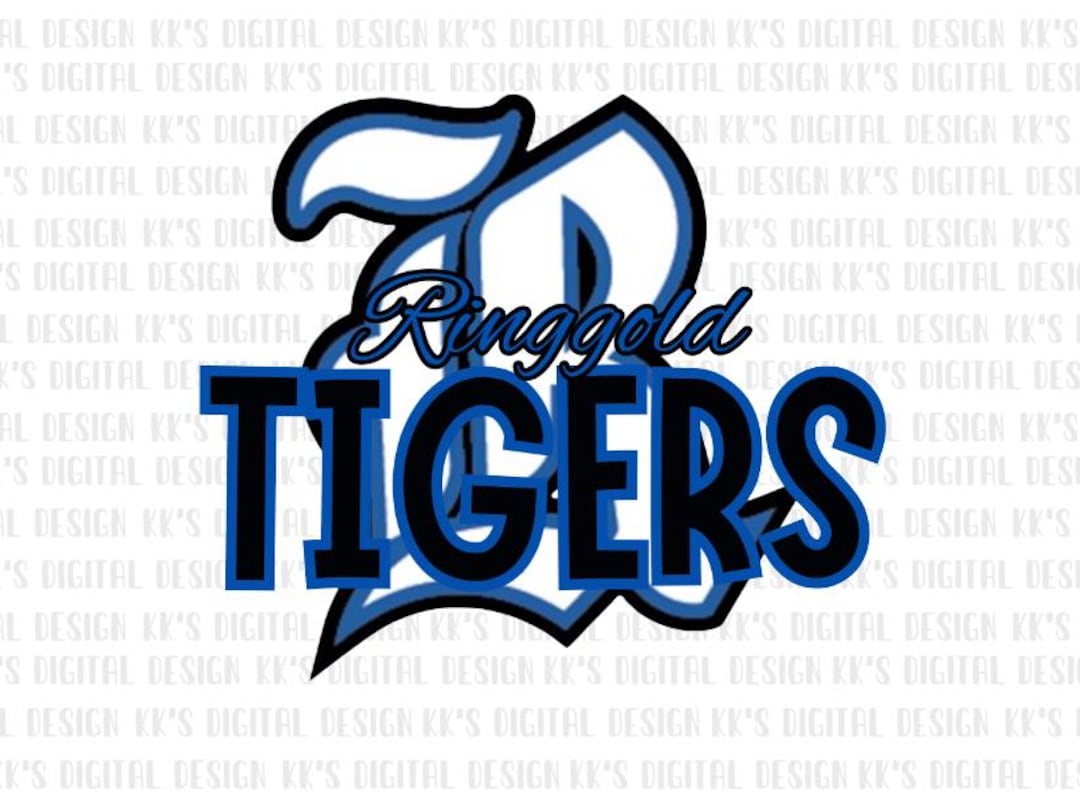 Tigers | Ringgold | Blue and White | School Spirit | Mascot | Digital ...