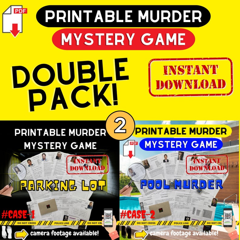 2 Game Kit Bundle Pool Murder and Parking Lot Murder Case File ...