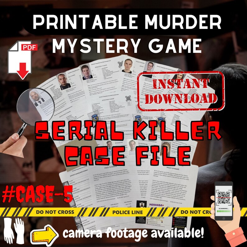 INSTANT DOWNLOAD - Serial Killer Case File - Detective Game-escape Room ...
