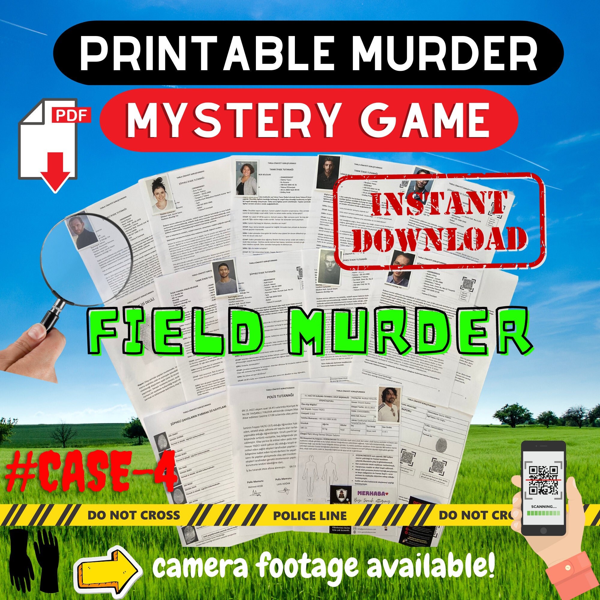 INSTANT DOWNLOAD Field Murder Case File Detective Game-digital Case ...