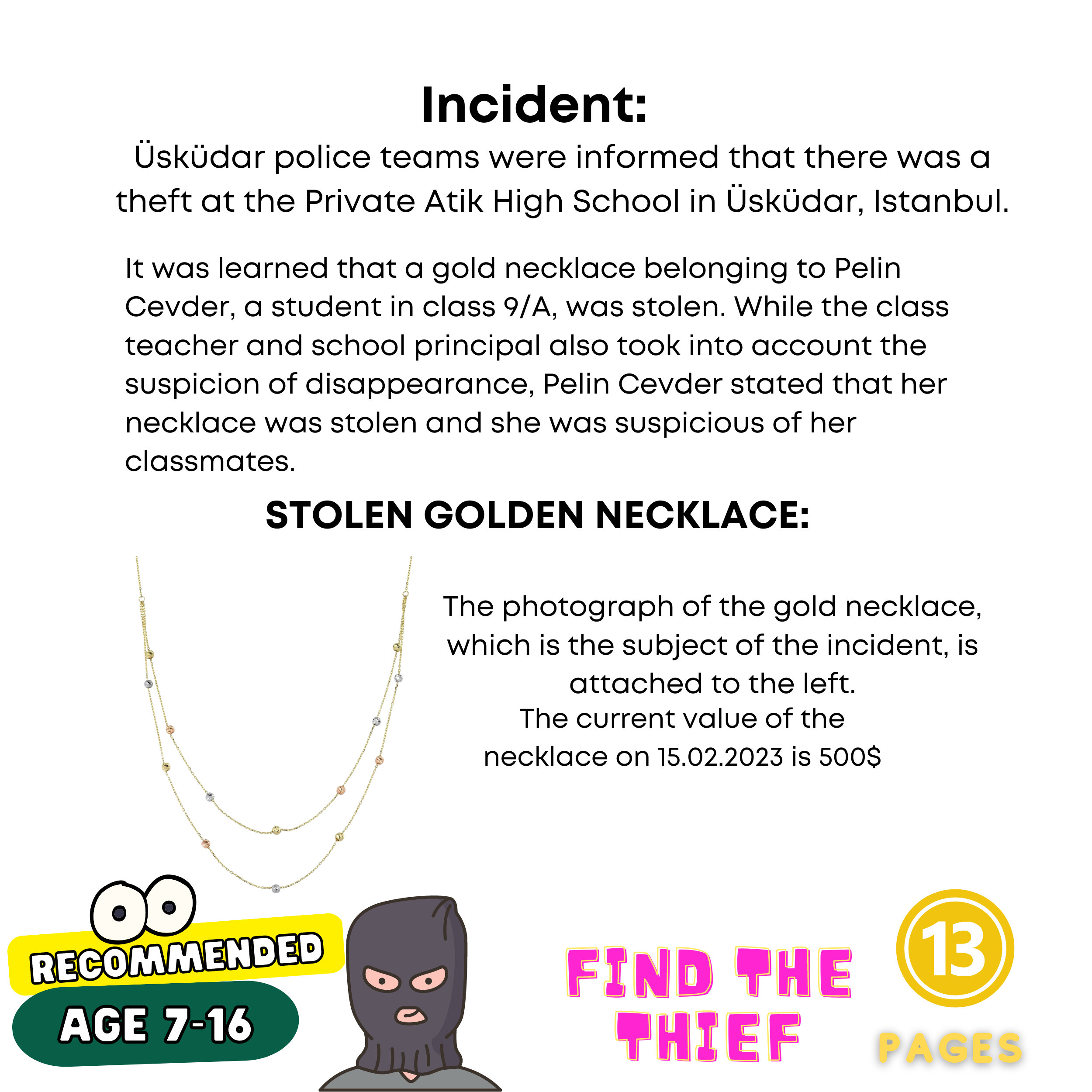 Thief Case-who is the Thief in the Class?- Escape Room-unsolved Case ...