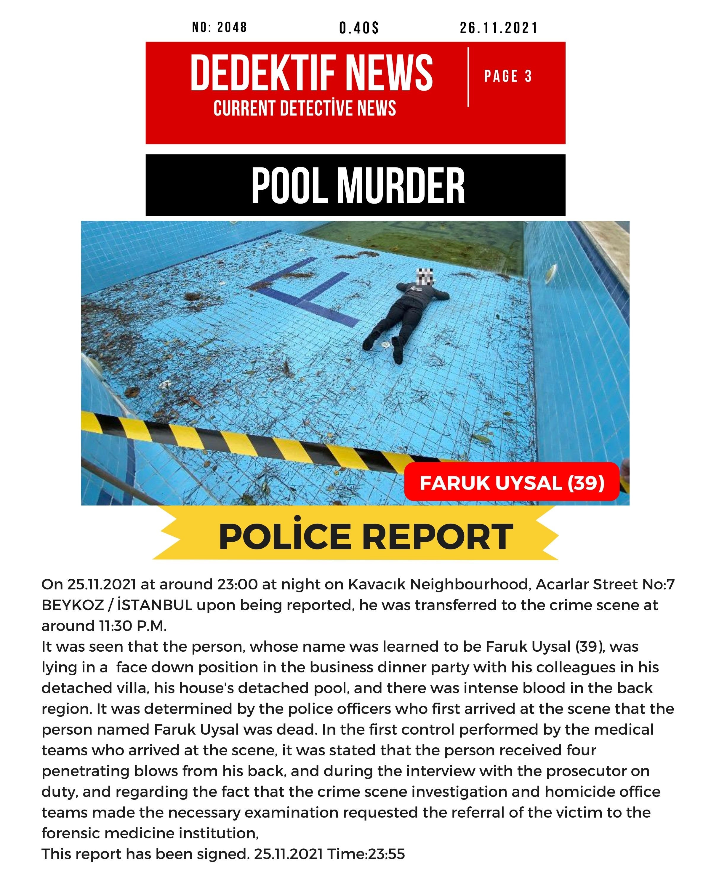 INSTANT DOWNLOAD Pool Murder Case File Detective Game, Cold Case File ...