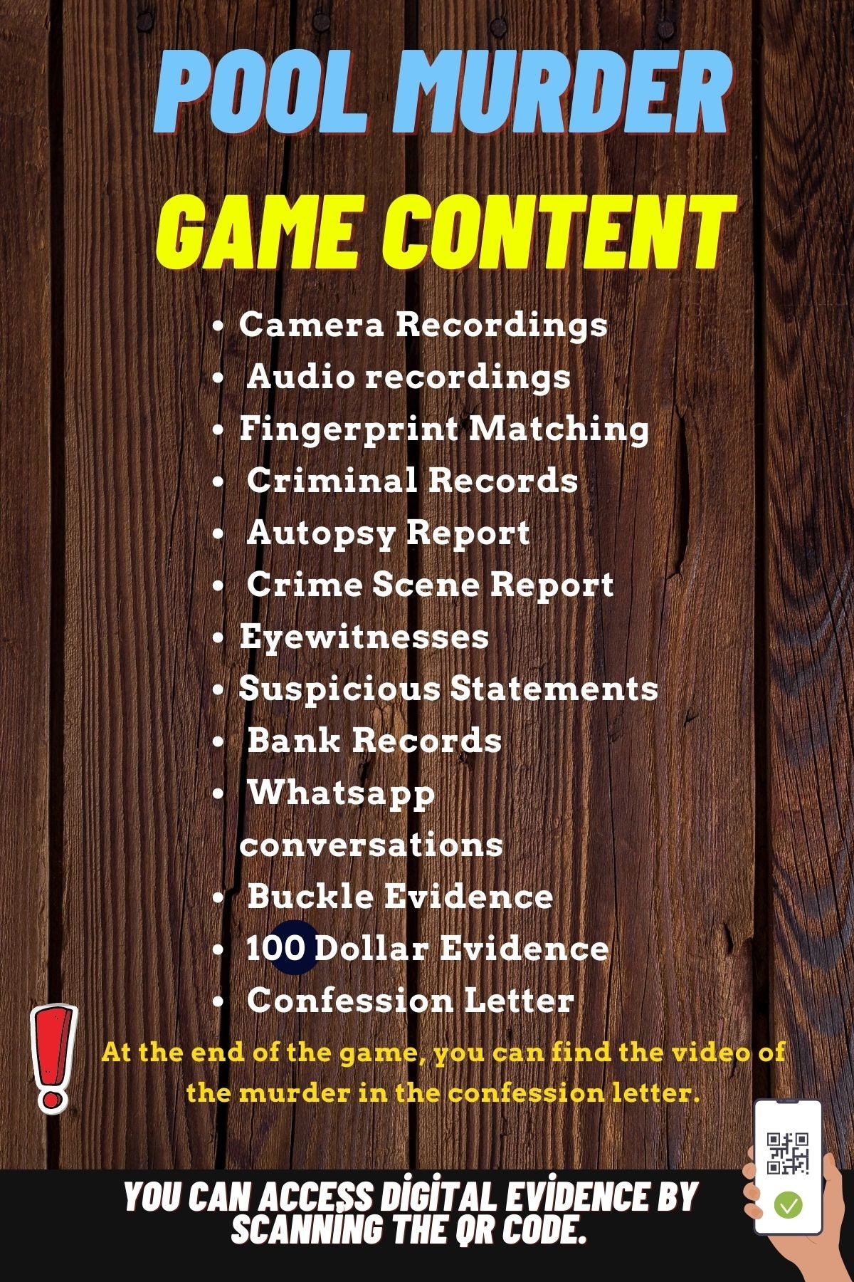 2 Game Kit Bundle Pool Murder and Parking Lot Murder Case File ...
