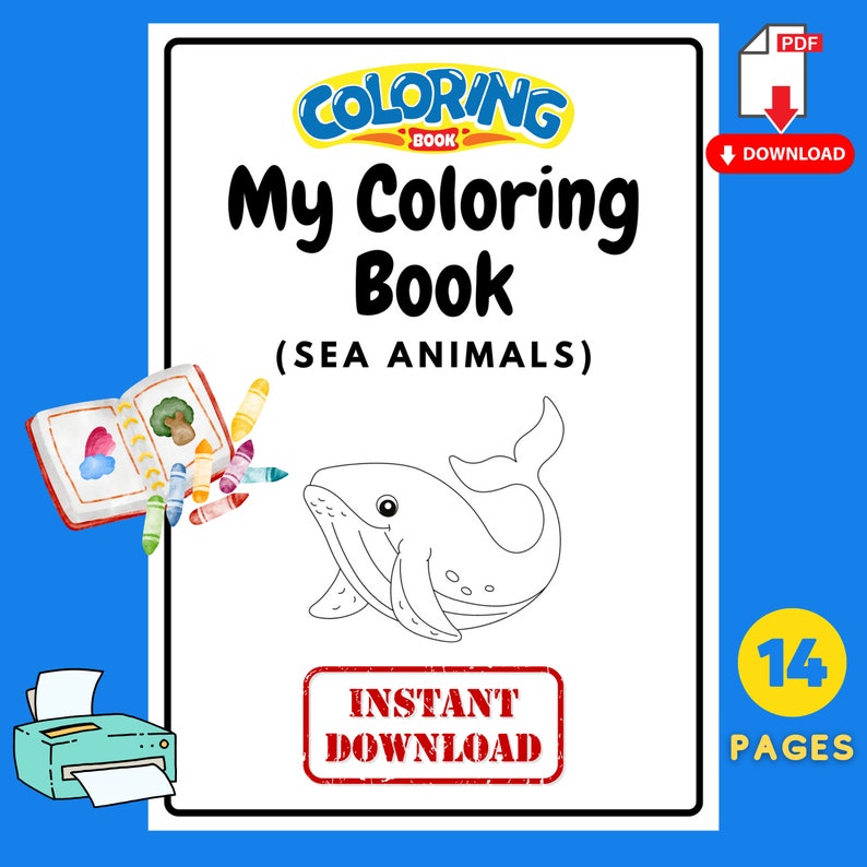 14 Printable Coloring Pages for Kids, Toddlers, Preschoolers, Coloring ...