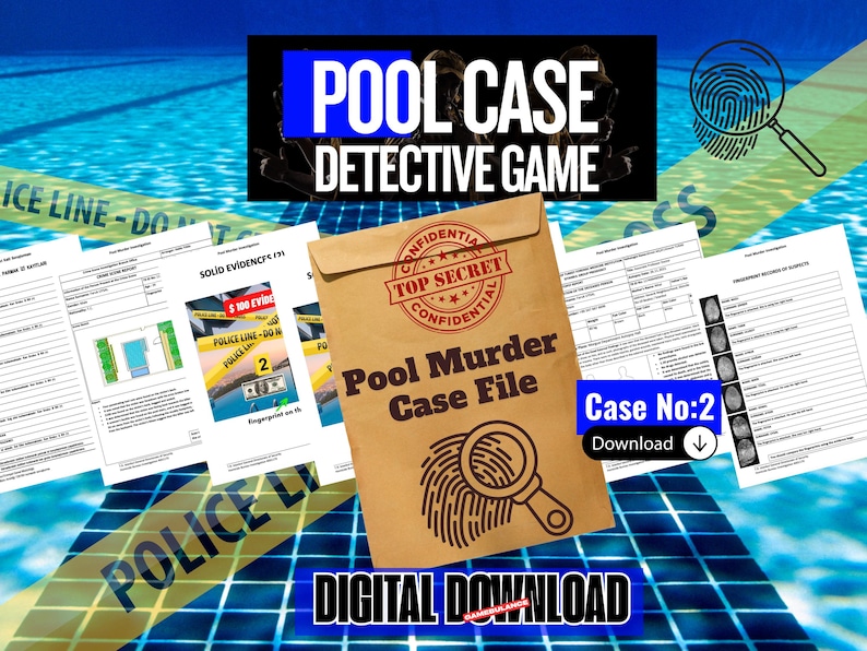 Printable Murder Mystery Game –case 2: Pool Case | Unsolved Cold Case ...