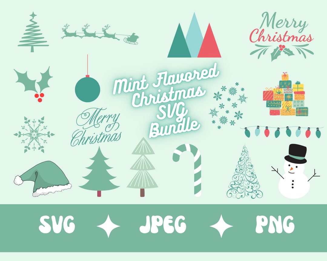 A Mint Flavored Christmas SVG Bundle Bring a Fresh Spin on - Etsy