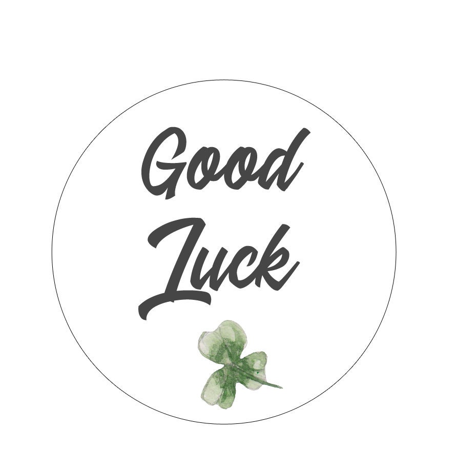 Good Luck Stickers/labels, Labels With Heart, Watercolour Shamrock ...