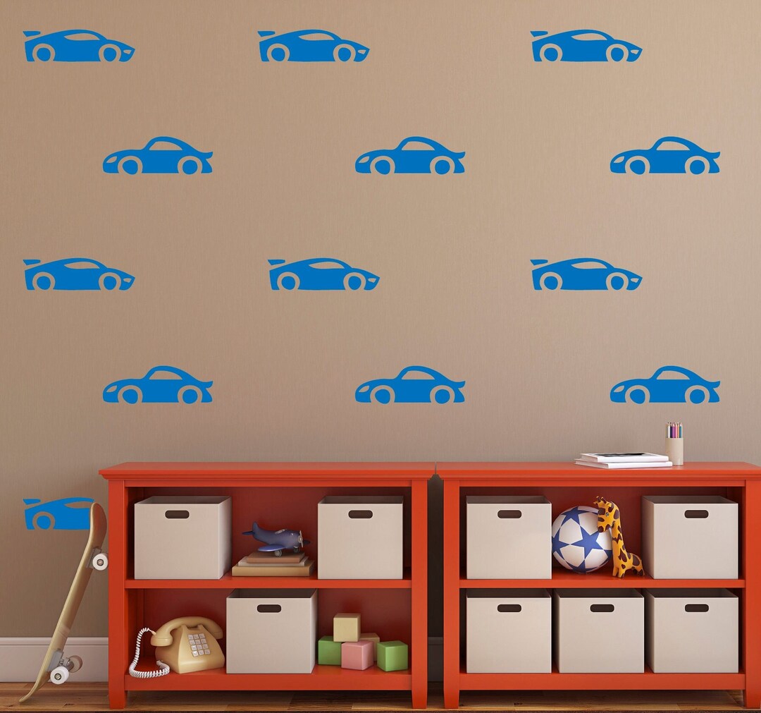Set of 32/50 Decals, Speed Car Decals, Nursery Removable Stickers ...