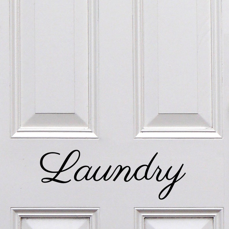 Laundry Door Decal, Laundry Sticker, Removable Vinyl Door Decal, Vinyl ...