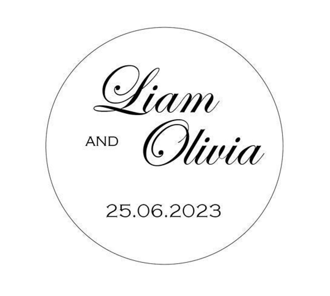 Personalised Round Wedding Stickers, Custom Stickers, Your Text ...
