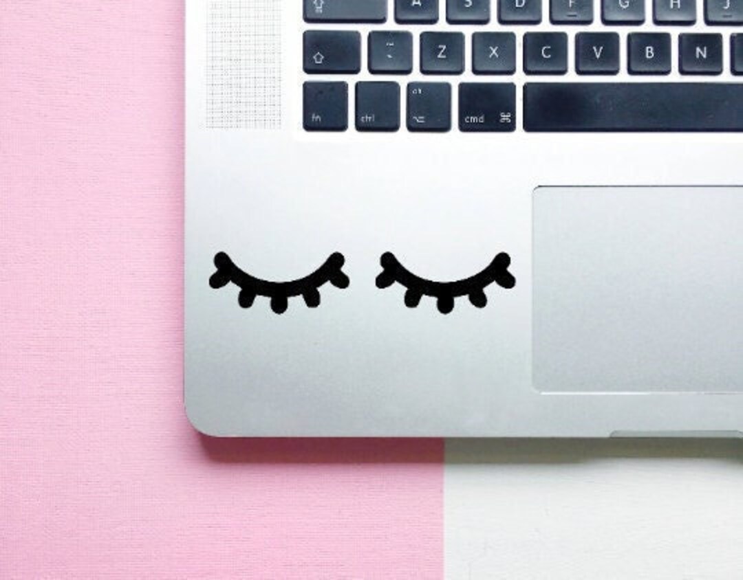 Sleepy Eyes Vinyl Decal, Eyelashes Sticker for Apple Macbook, iPad ...
