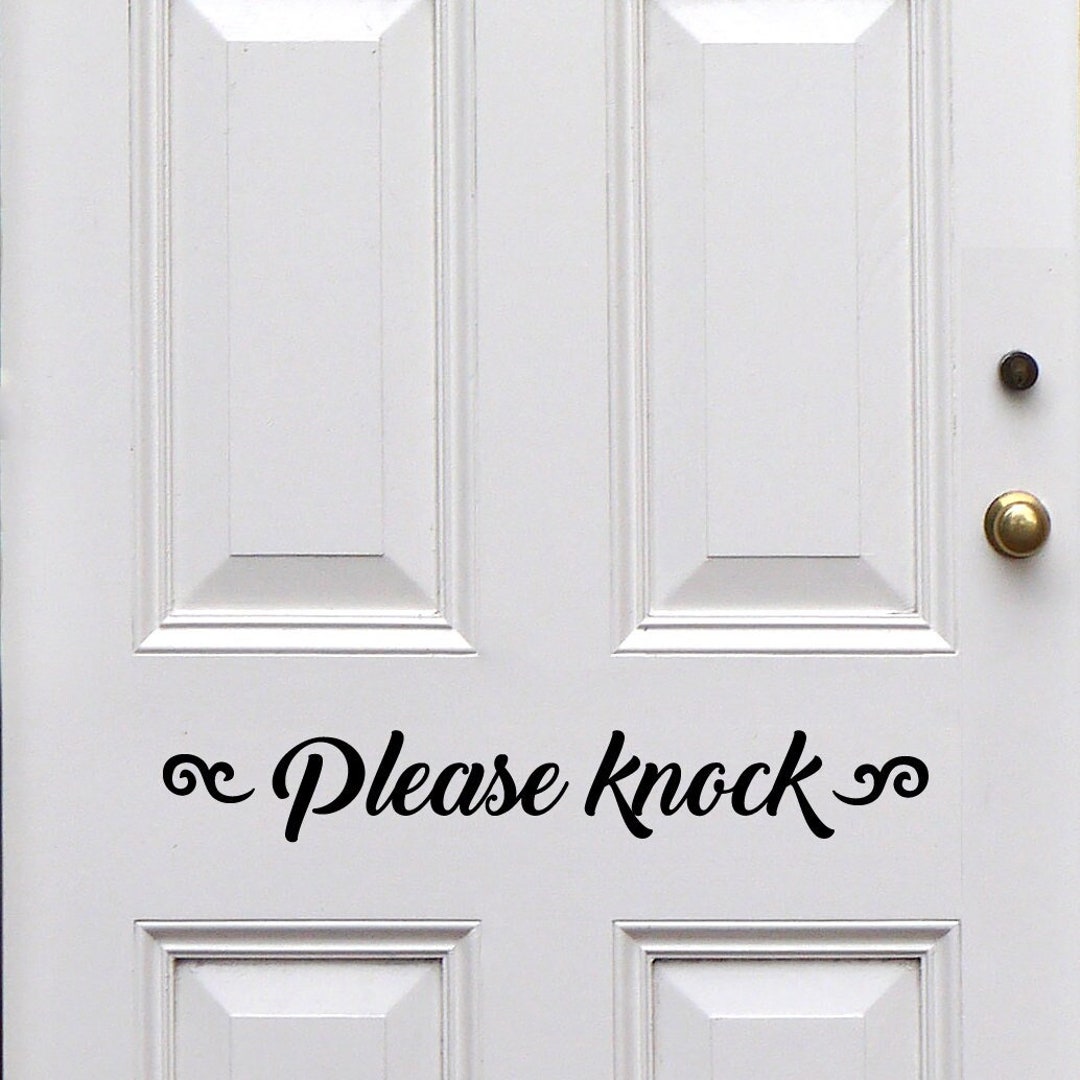 Please Knock Front Door Decal, Please Knock, Removable Vinyl Door Decal ...