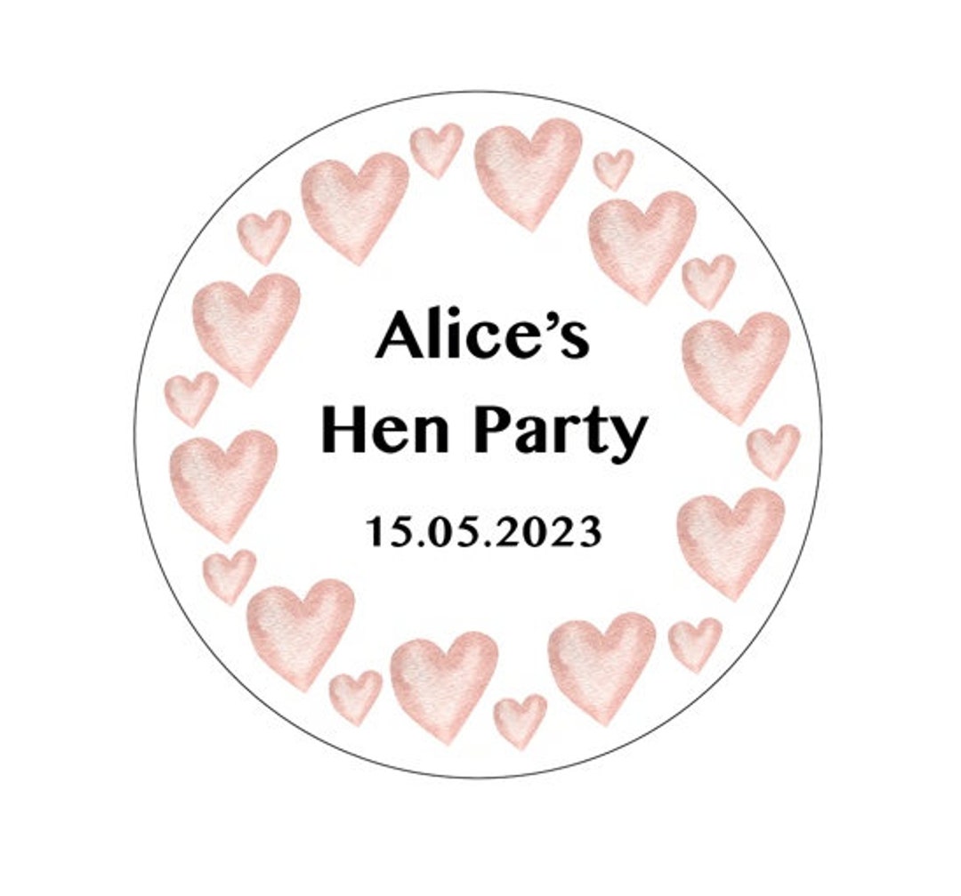 28 Personalised Hen Party Stickers, Hen Party Craft Label/sticker, Hen ...