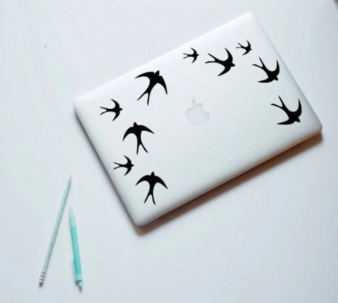Swallow Laptop Decal, Set of Birds, MacBook Decal, Swallow Removable ...