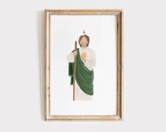ST JUDE THADDEUS Catholic Saint Art Print Digital Download Communion of ...