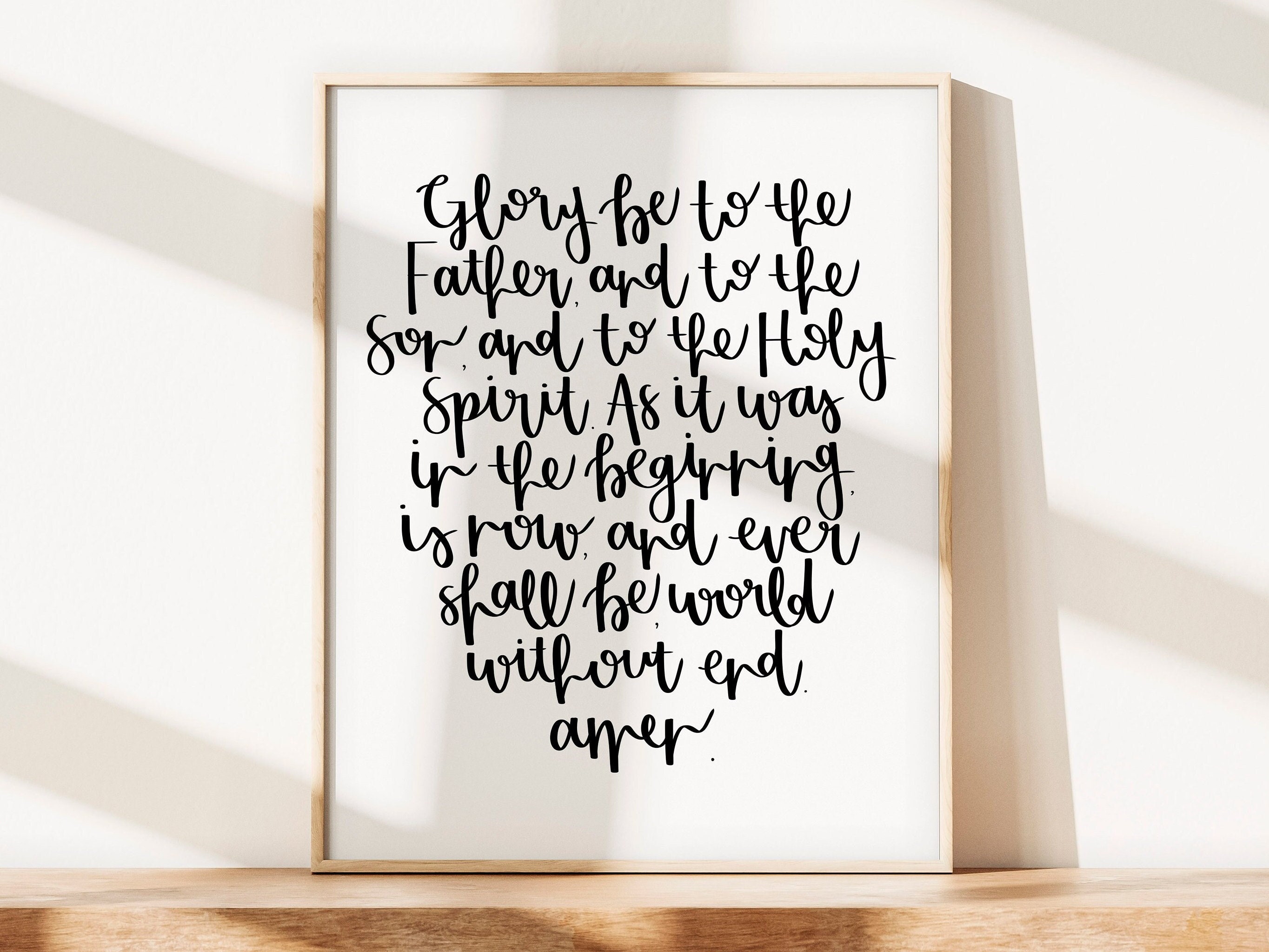 Glory Be Prayer Print Digital Download Catholic Prayer Print, Catholic ...